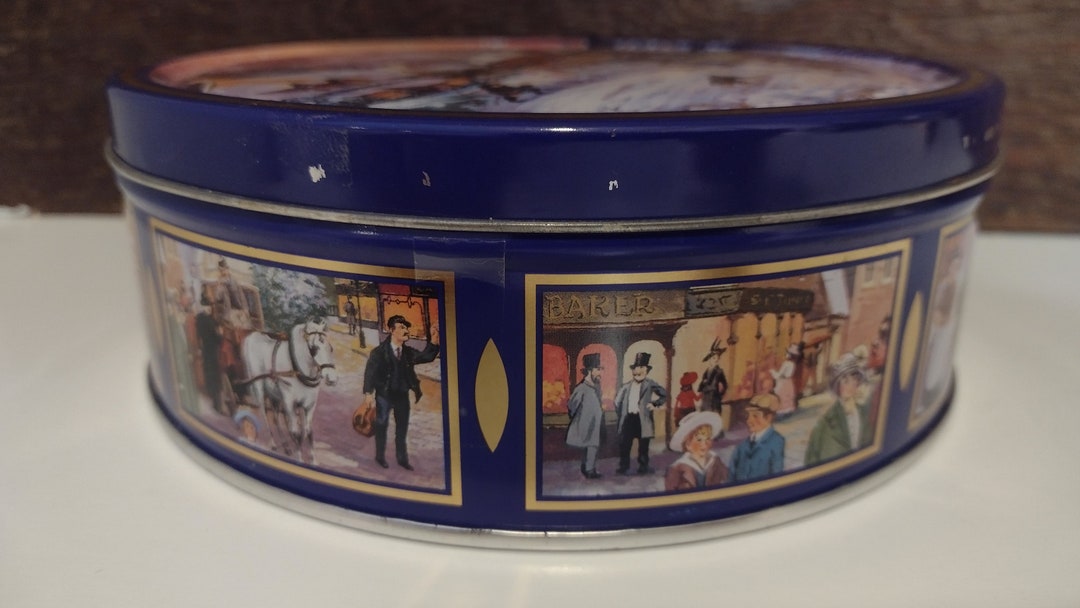 7.5 Round Danish Holiday Cookie Tin, Royal Dansk, Kelsen Bisca Butter ...