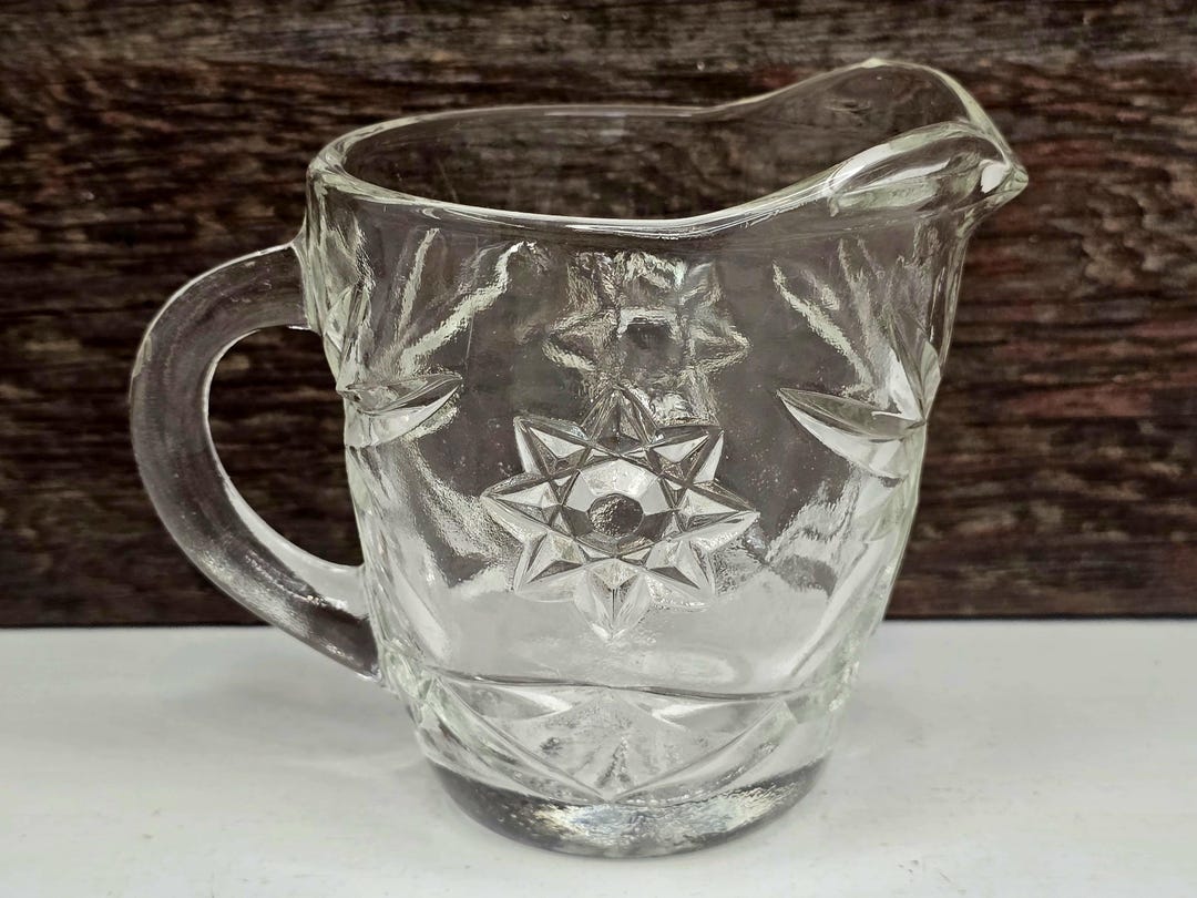 Anchor Hocking Star of David Creamer, Early American Prescut, 3.5" Tall ...