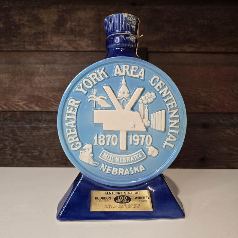 Vintage 1970 Jim Beam Greater York Area Centennial Nebraska Liquor ...