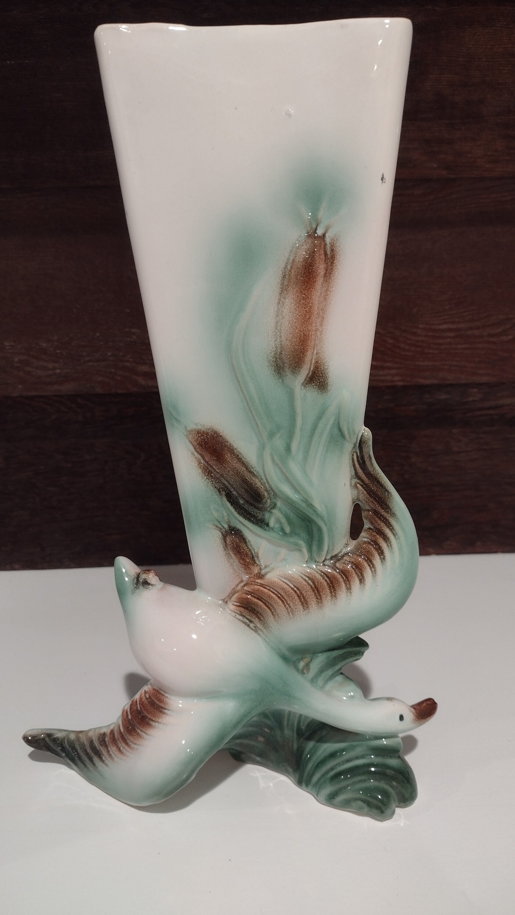 Regal #310 Triangular Vase With Cattails and Goose (regal is a ...