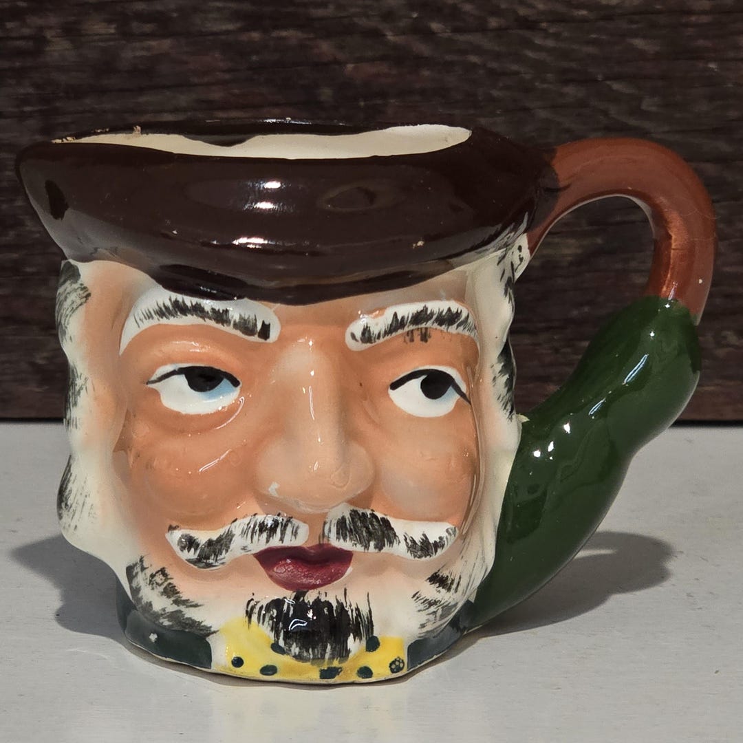 Vintage Glazed Ceramic Toby Jug Miniature Figurine - Etsy