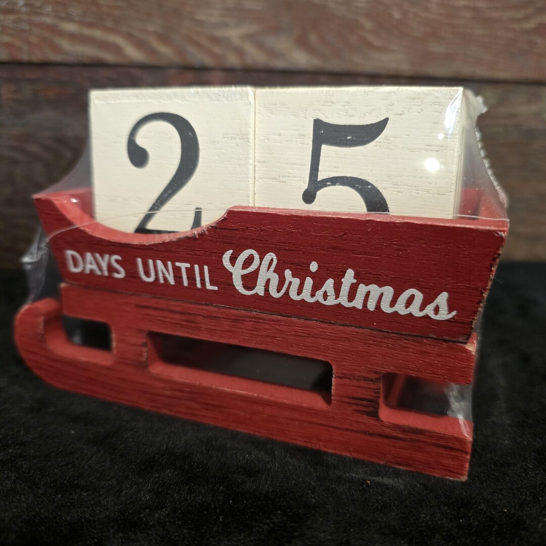 25 Days Until Christmas Countdown Blocks in Red Sleigh - Etsy