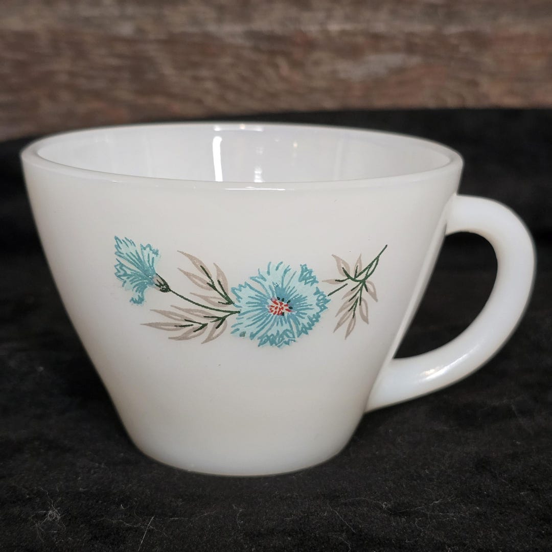 Vintage Fire King Bonnie Blue Flower Coffee Tea Cup 23 - Etsy