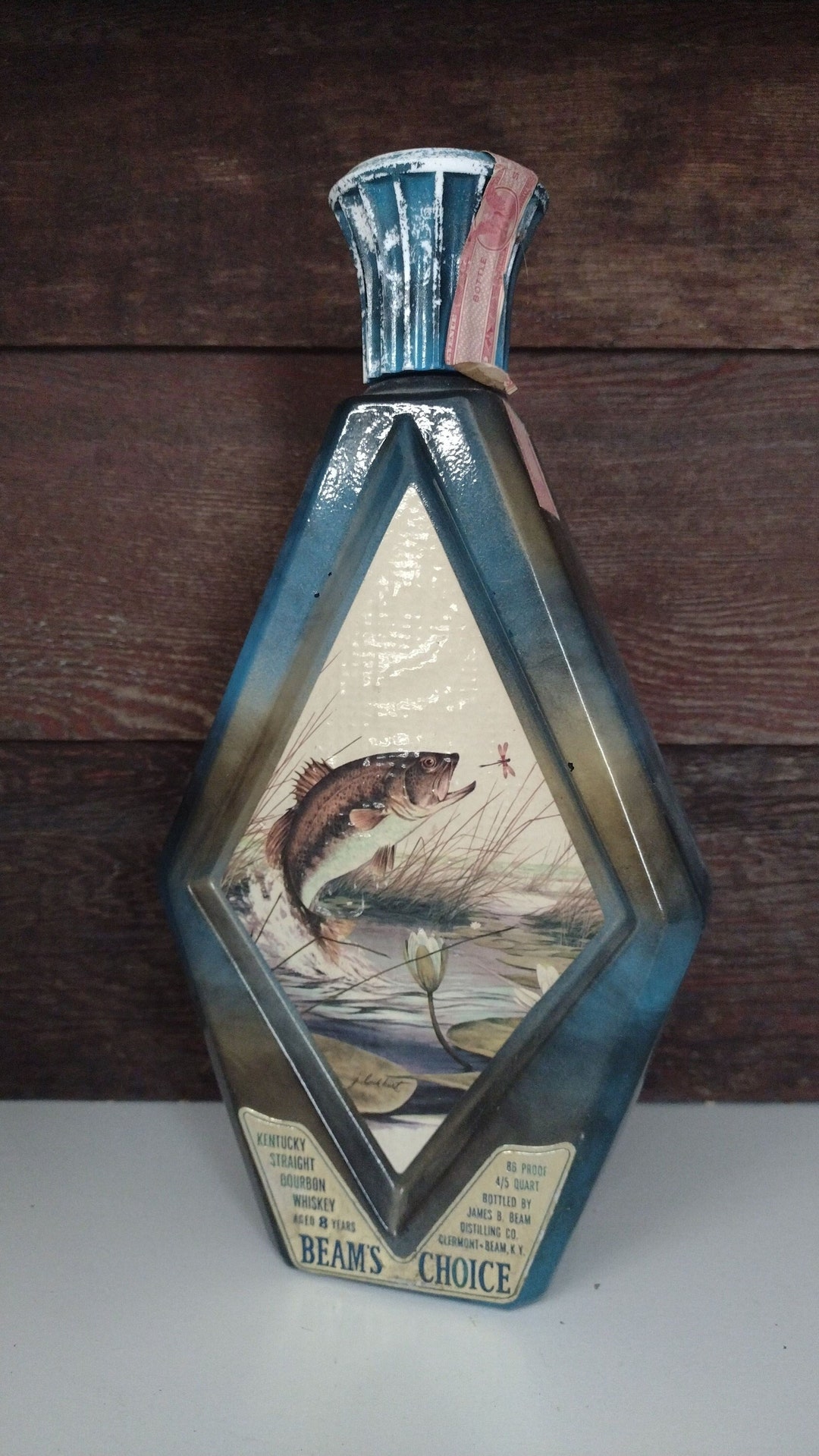 Vintage-1970's "largemouth Bass" by James Lockhart Jim Beam Whiskey ...