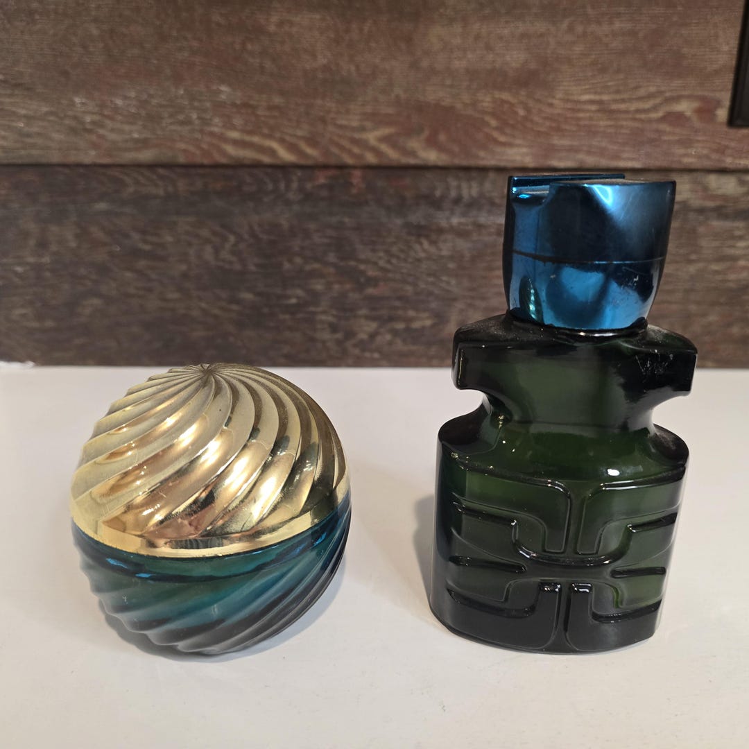 Pair of Vintage Avon Decanters, Charisma Skin Softener, Tai Winds - Etsy