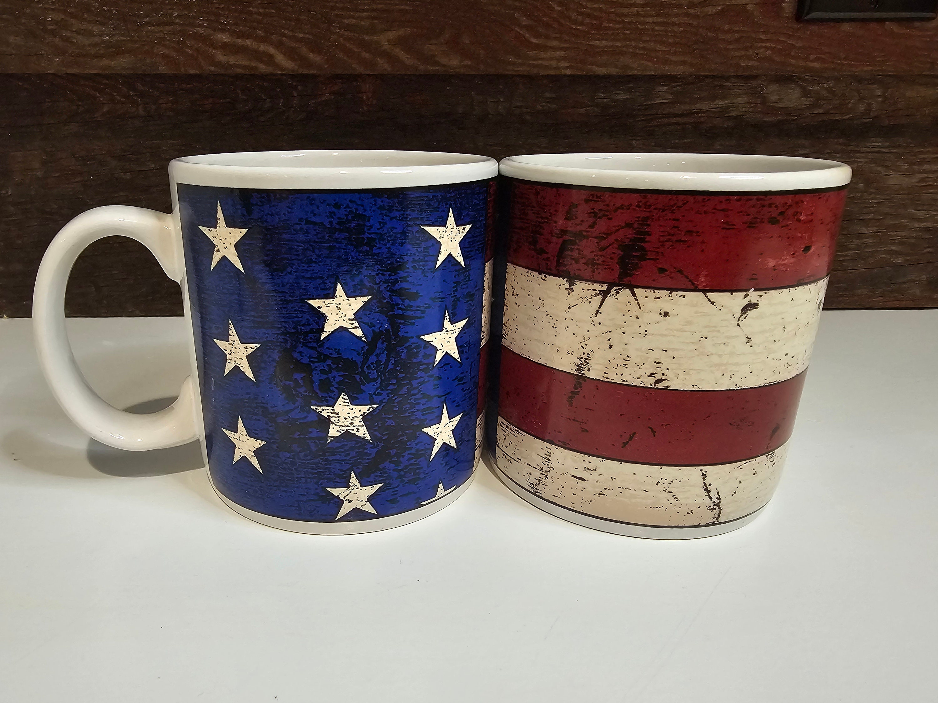 Pair of Warren Kimble, Colonial Flag Coffee Mugs Cup, Made in USA by ...