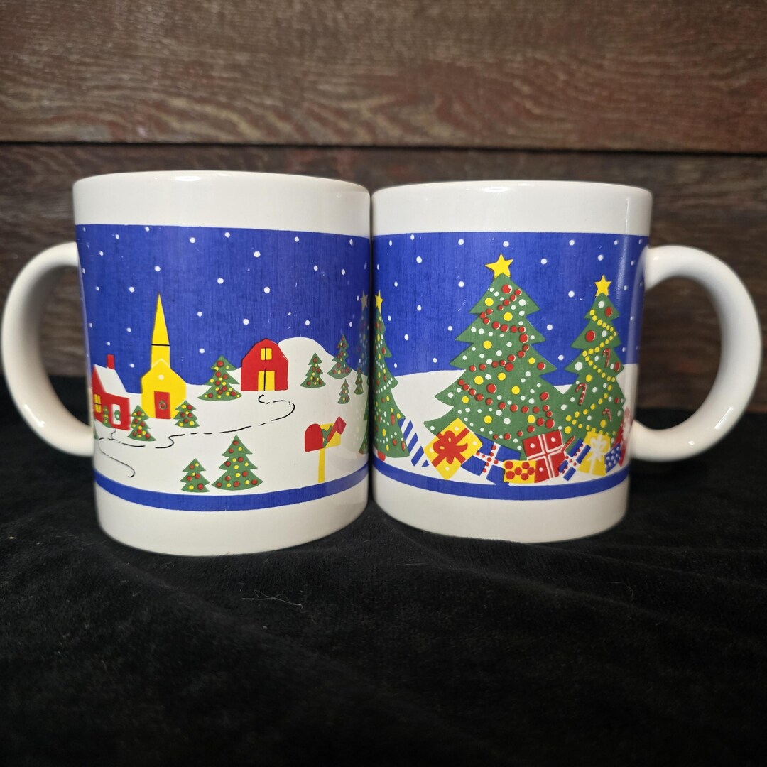 Pair of China Pearl Stoneware Christmas Mugs - Etsy