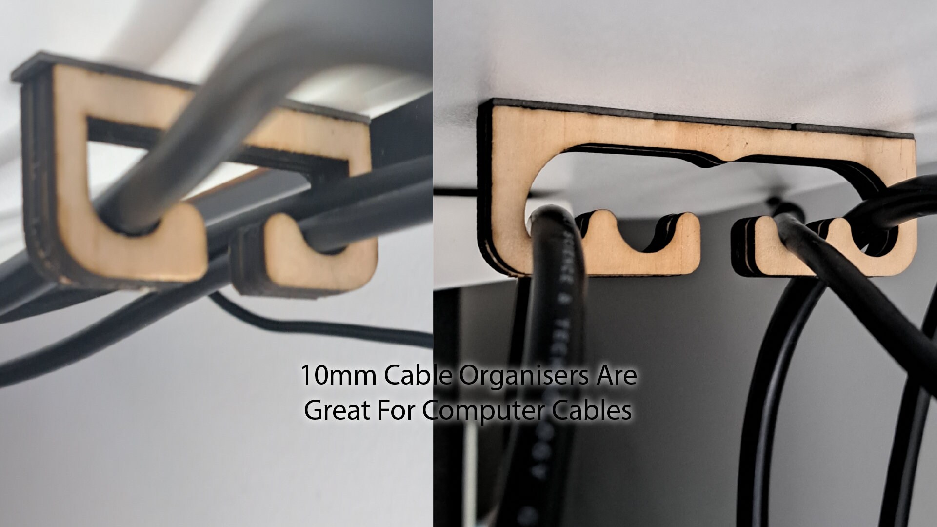 Under Desk Cable Organiser Fit for Phone / Computer Cables 5mm / 10mm ...