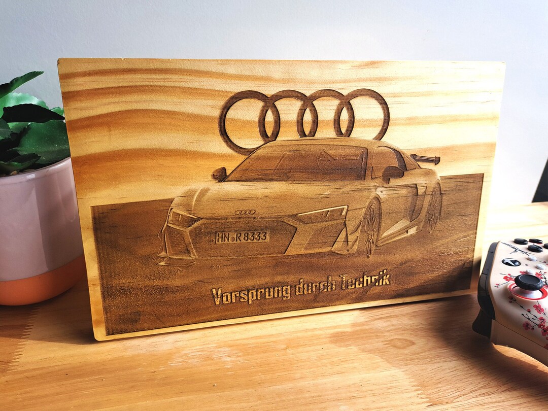 Audi R8 Wood Block Poster Audi R8 Timber Block Poster Laser Engraved ...