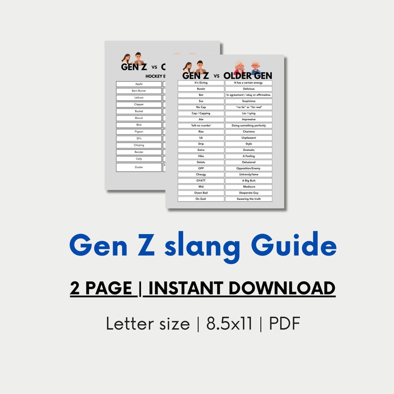 Ultimate Gen Z Slang Guide and Dictionary: Regular & Hockey Editions - Printable PDF - Etsy