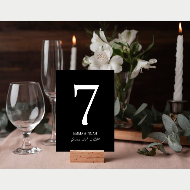 Wedding Table Numbers, Printable Photo Table Numbers, Editable Table ...