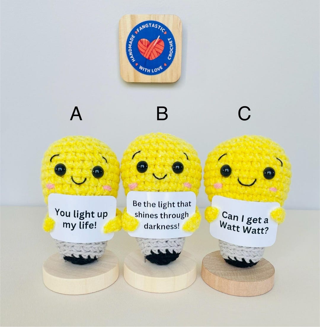 Crochet Light Bulb: Funny Positive Gift With Message Card - Etsy
