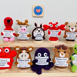 Crochet Emotional Support Animal: Positive Desk Decor - Etsy