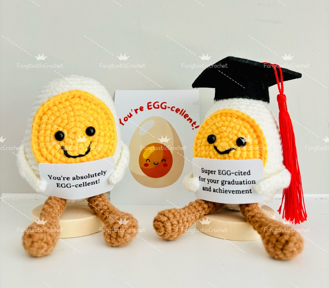 Graduation Awards Gift, Crochet Positive Egg, You’re Egg-cellent, Cute ...