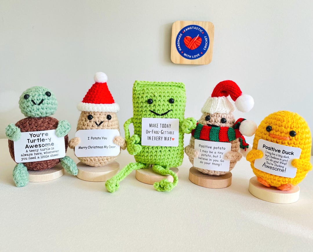 Cute Crochet Positive Dolls, Emotional Support Crochet Animals ...