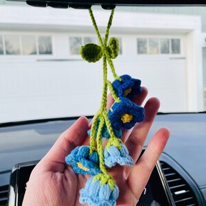 Crochet Lily of the Valley Car Hanging: Rearview Mirror Decor - Etsy