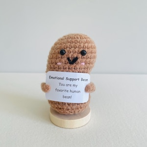 Crochet Coffee Bean Coffee Cup: Handmade Emotional Support Desk Buddy ...