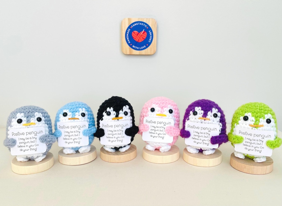 Crochet Penguin Desk Buddy: Emotional Support Gift - Etsy