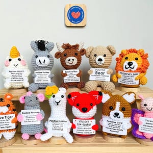 Crochet Emotional Support Animal Desk Buddy: Inspirational Positive ...
