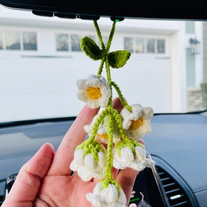 Crochet Lily of the Valley Car Hanging: Rearview Mirror Decor - Etsy