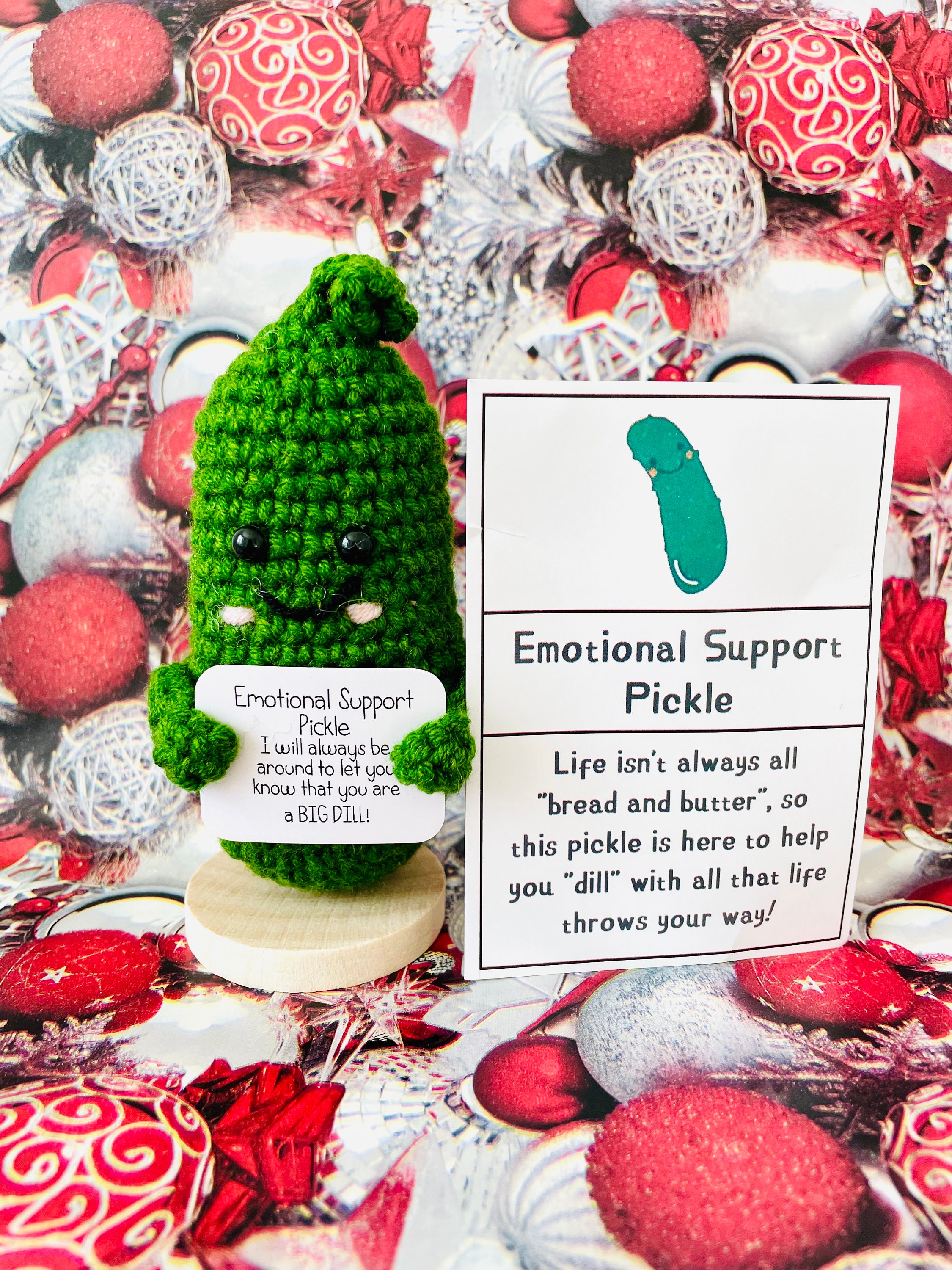 Emotional Support Pickle Cute Positive Crochet Pickle White - Etsy Canada