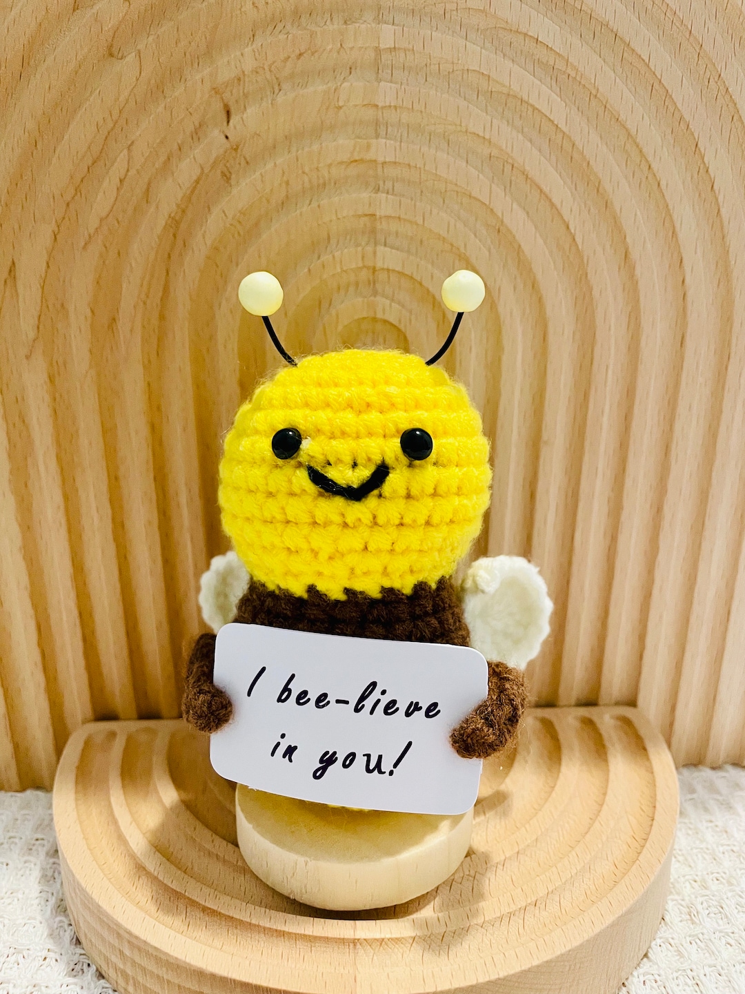 Emotional Support Bee, Carrot, Pineapple| Cute Crochet Motivational Gift| Desk Accessories ...