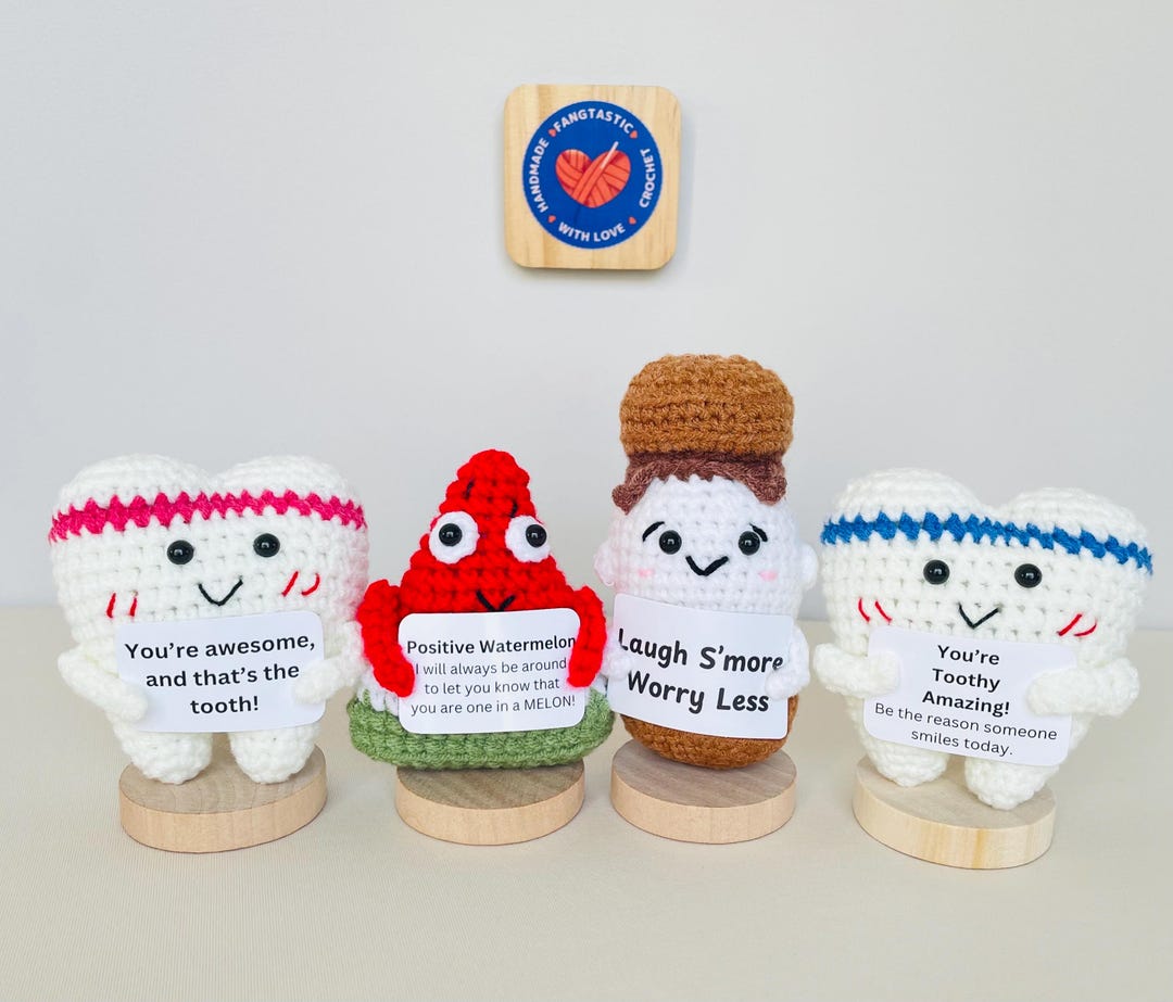 Crochet Positive S’more, Tooth, Light Bulb, Positive Veggies Fruits and ...