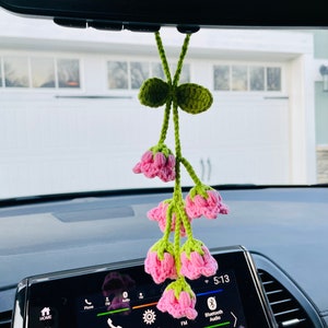 Crochet Lily of the Valley Car Hanging: Rearview Mirror Decor - Etsy