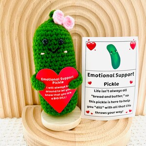 Emotional Support Pickle Cute Crochet Positive Pickle Personalized ...