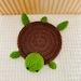 Cute Crochet Turtle Coasters, Tortoise Coaster, Turtle Mug Rug, Table ...