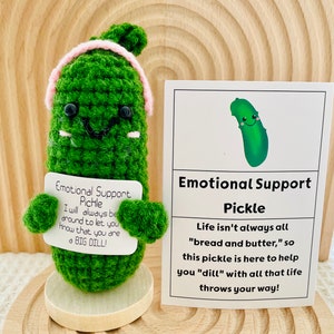 Emotional Support Pickle Cute Crochet Positive Pickle Personalized ...