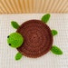 Cute Crochet Turtle Coasters, Tortoise Coaster, Turtle Mug Rug, Table ...
