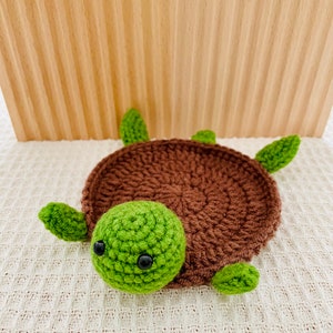 Cute Crochet Turtle Coasters, Tortoise Coaster, Turtle Mug Rug, Table ...