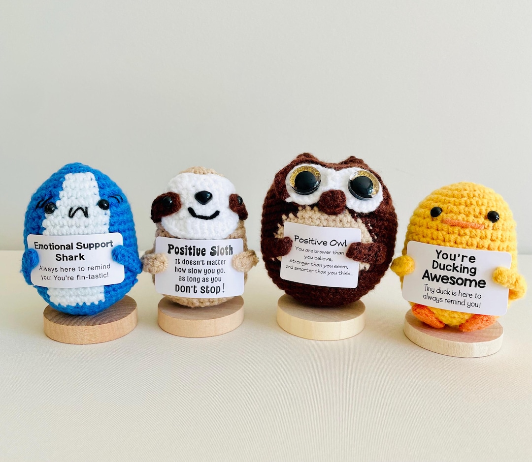 Crochet Emotional Support Animal: Positive Desk Decor - Etsy
