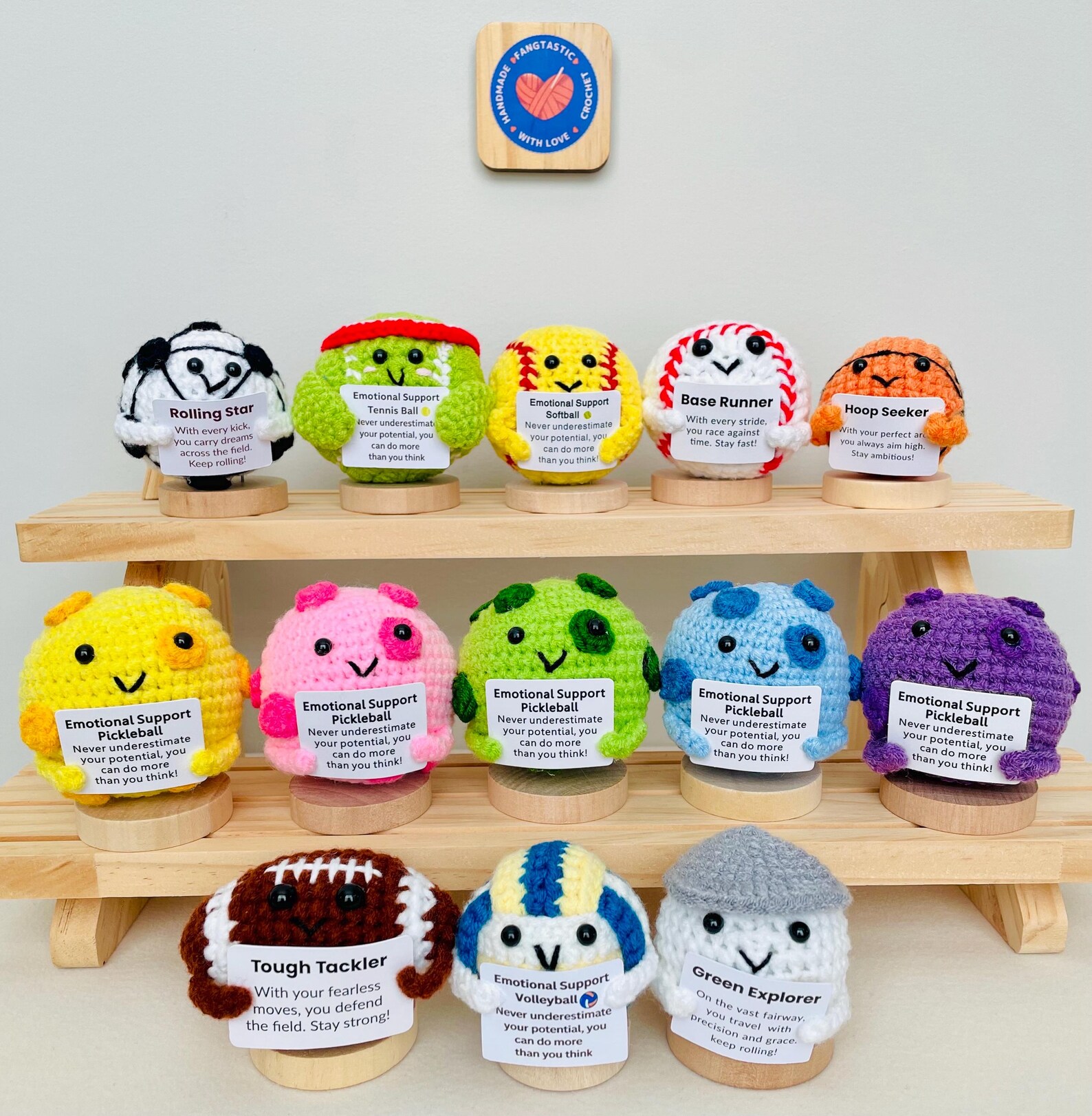 Crochet Emotional Support Gift, Crochet Desk Accessories, Supportive ...