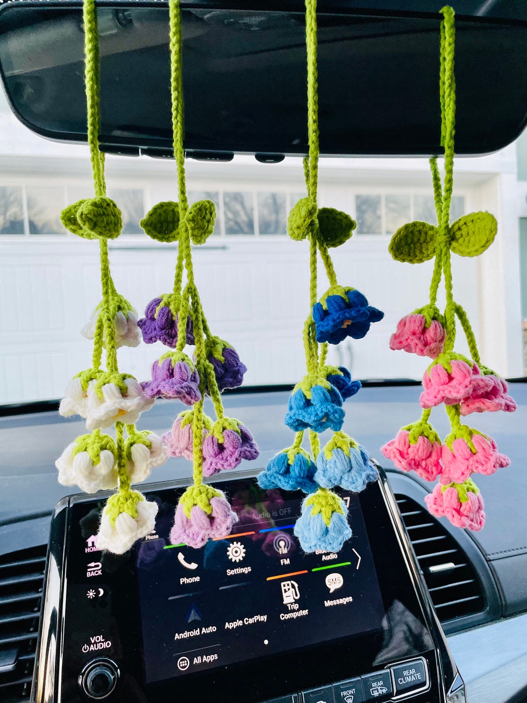 Crochet Lily of the Valley Car Hanging: Rearview Mirror Decor - Etsy