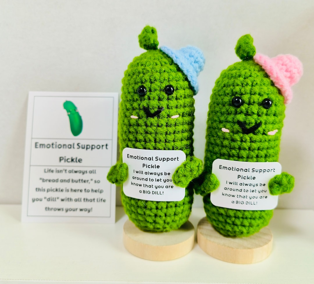 Emotional Support Pickle Cute Crochet Positive Pickle Personalized ...