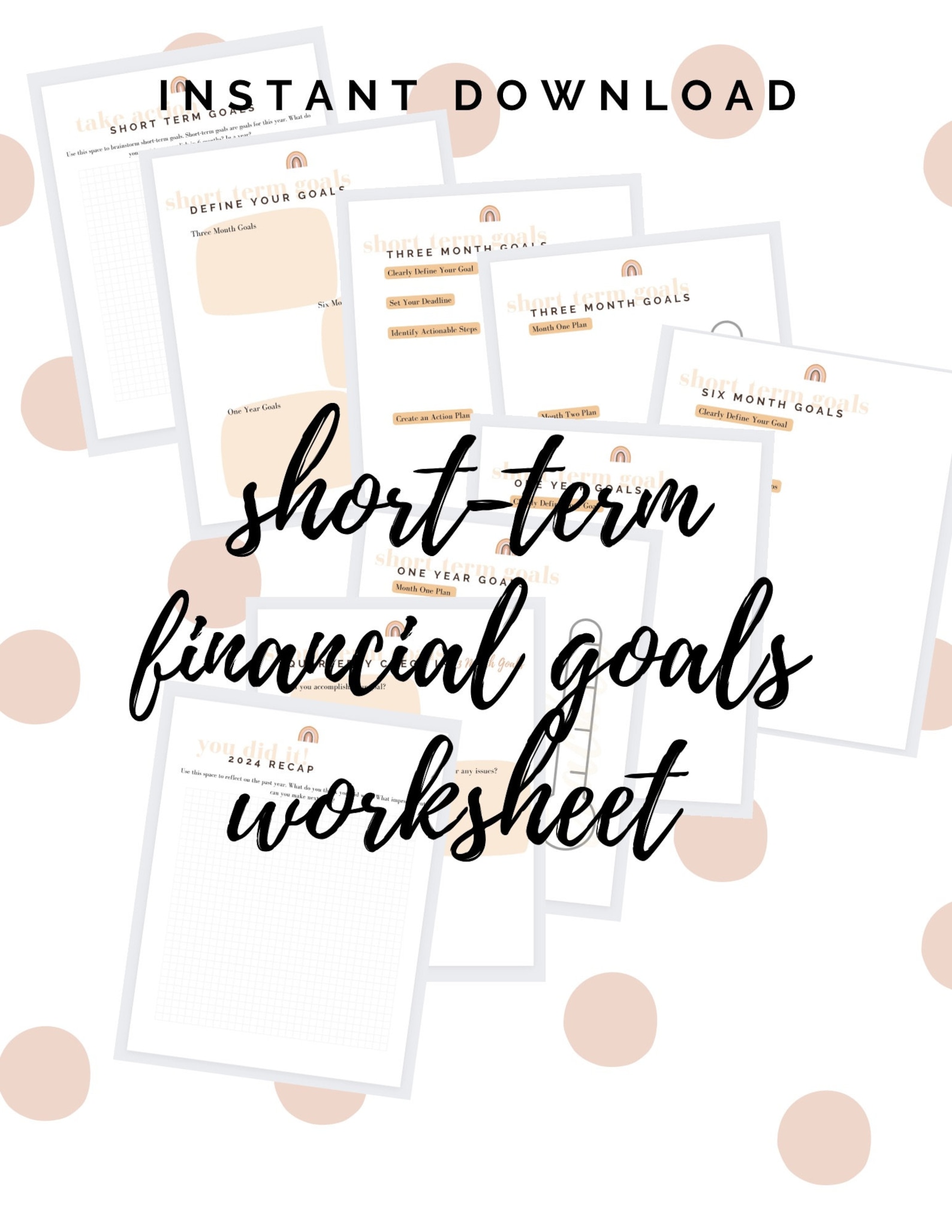 Printable Short-term Financial Goals Bundle - Etsy