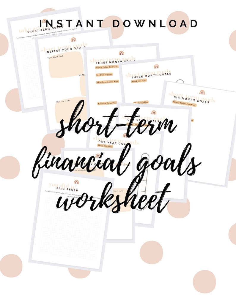 Printable Short-term Financial Goals Bundle - Etsy