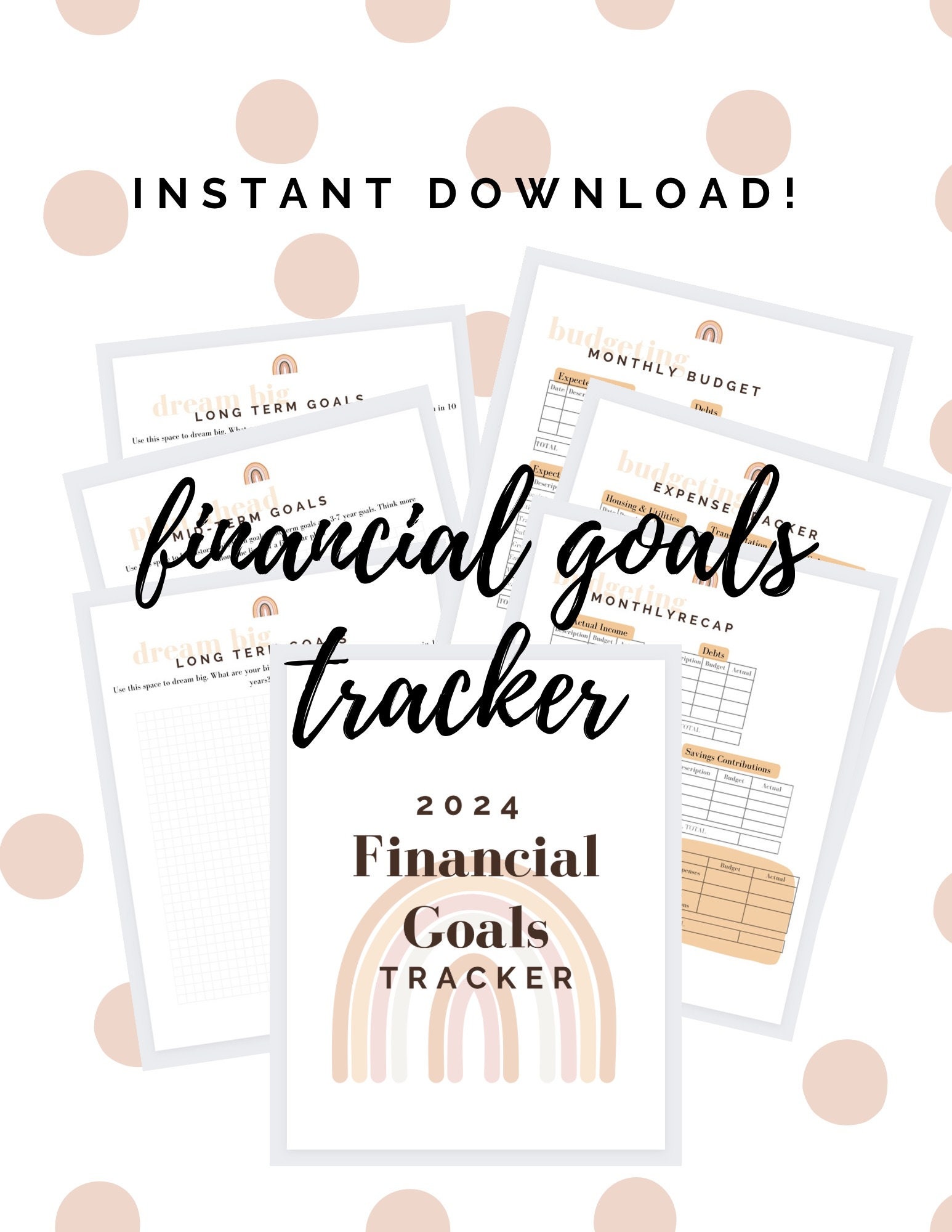 Printable 2024 Financial Goals Tracker - Etsy