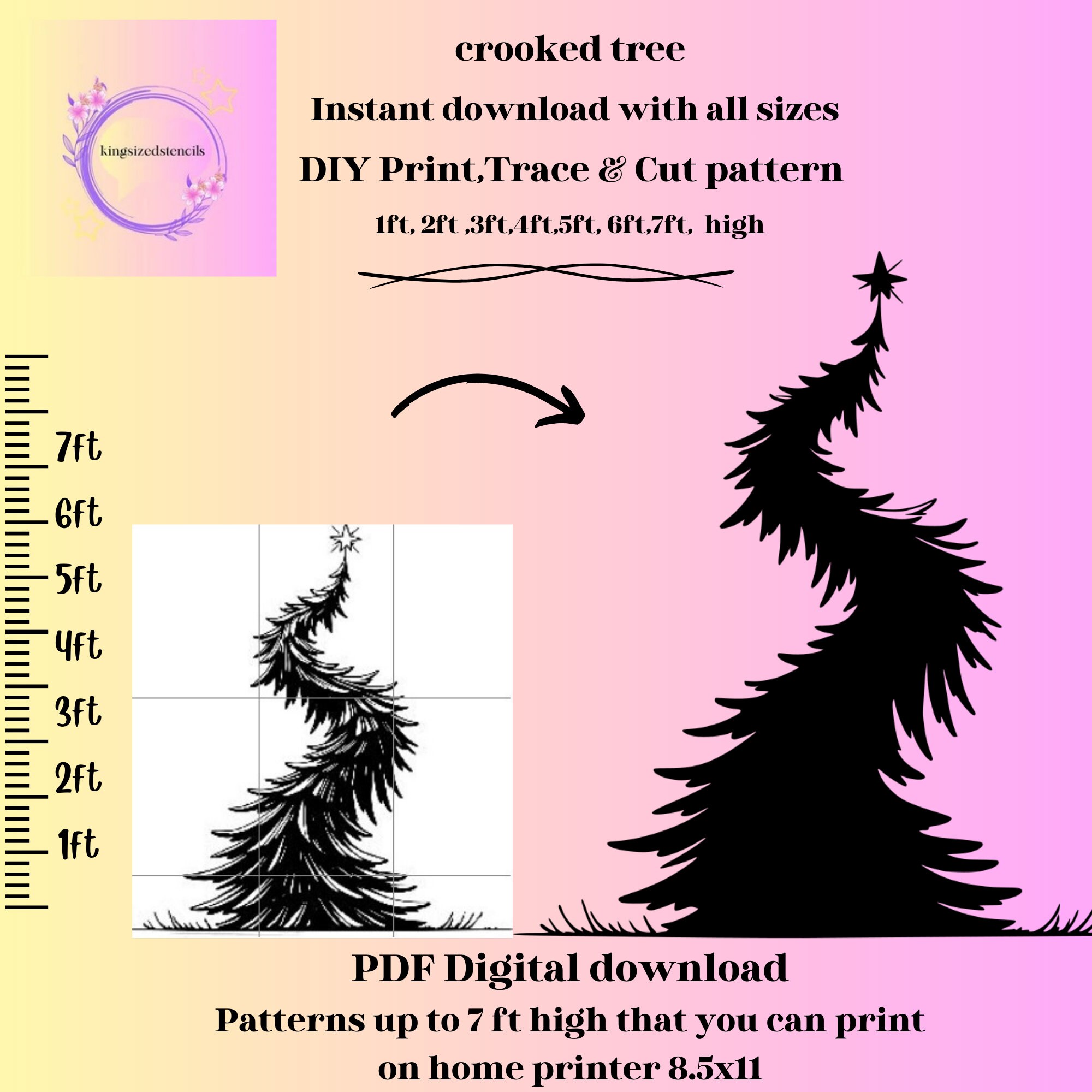 1 to 7 Ft, Crooked Christmas Tree, Party, Decor, Yard Art, Customize ...