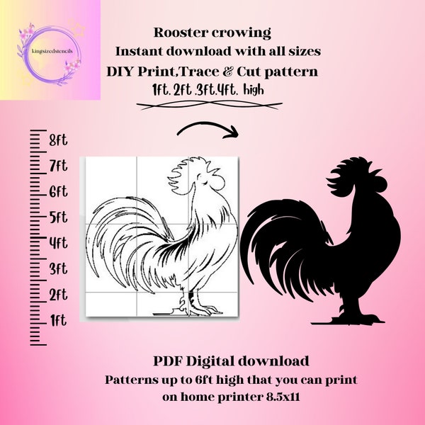 Rooster Crowing - Etsy