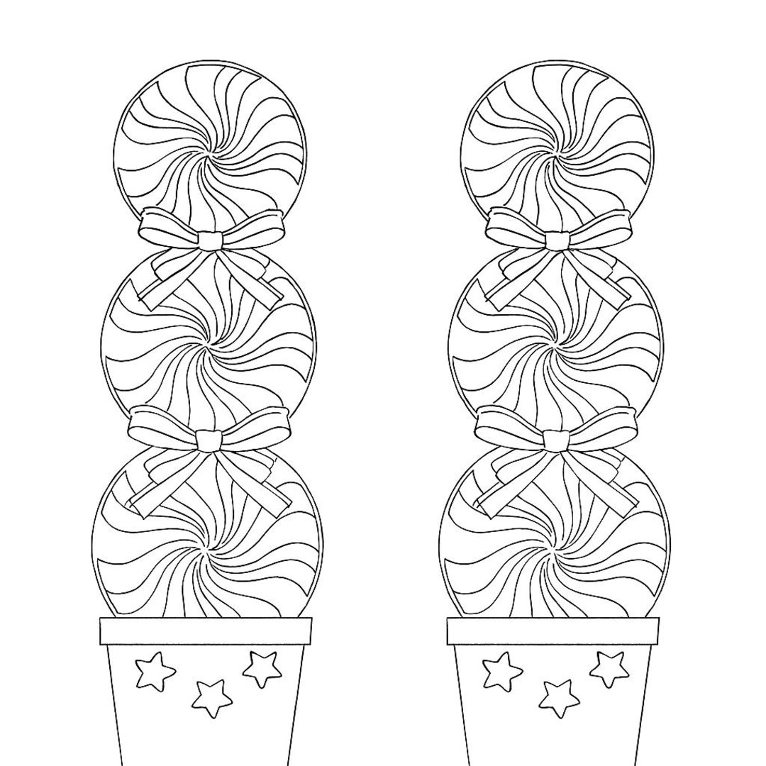 4ft to 7ft Peppermint Candy Trees, Party Backdrop, Christmas, Yard Art ...
