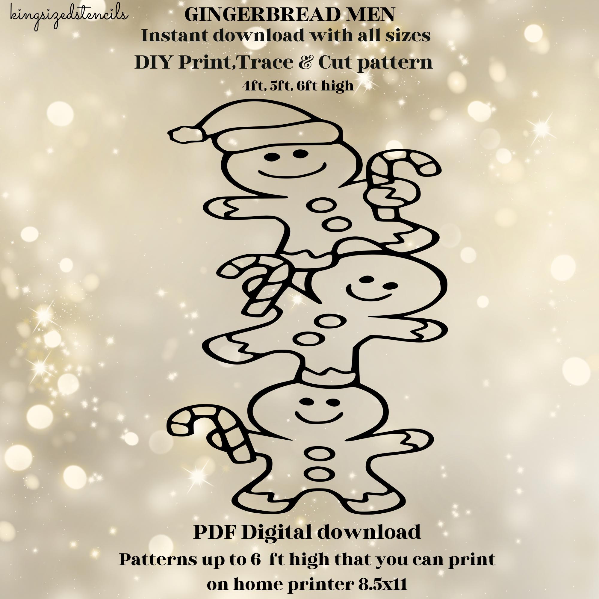 4ft to 6ft Gingerbread Men, Decal, Partybackdrop, Decor, Christmas ...