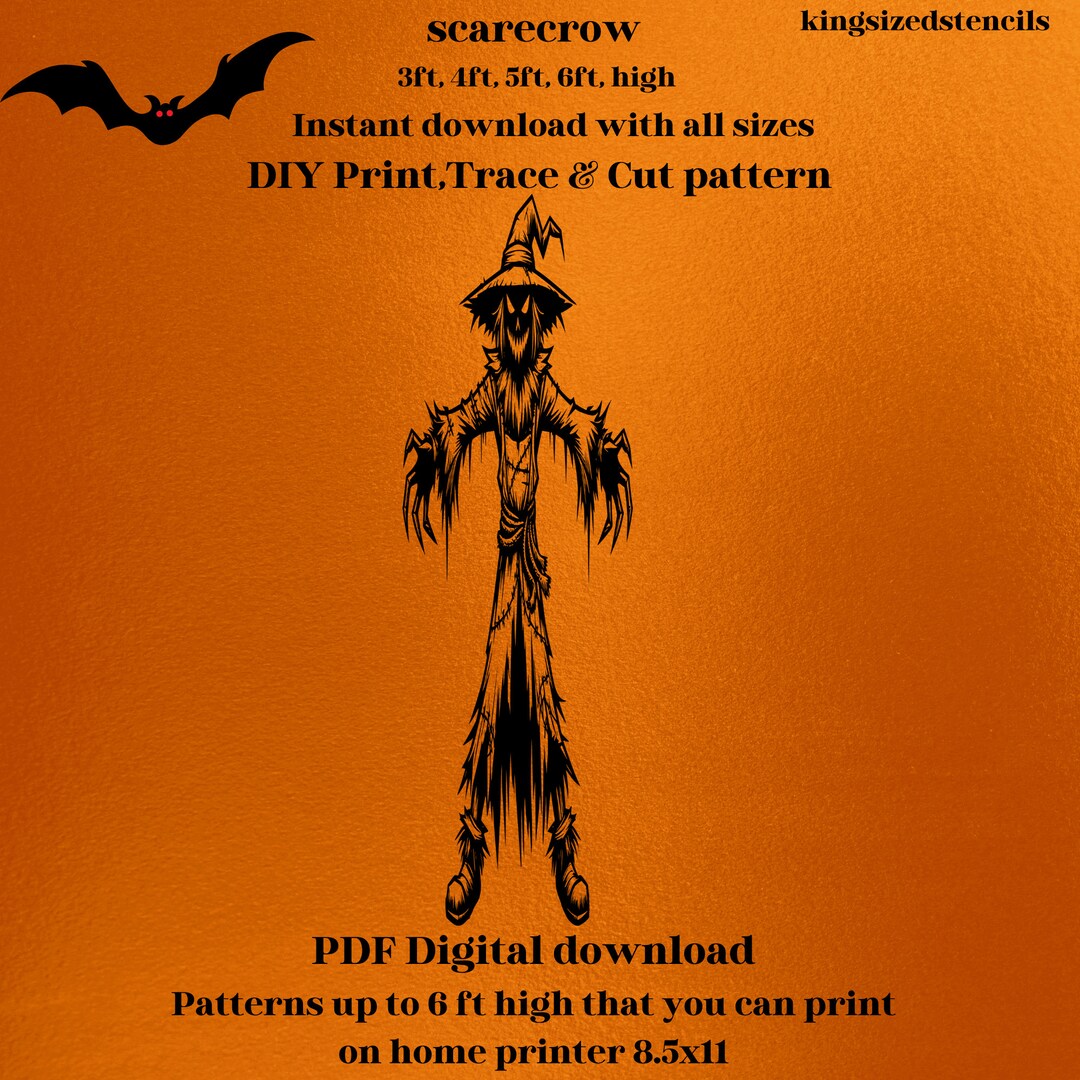 3 to 6ft Scarecrow ,yard Art ,garden Decor, Decal, Shadow Art ...