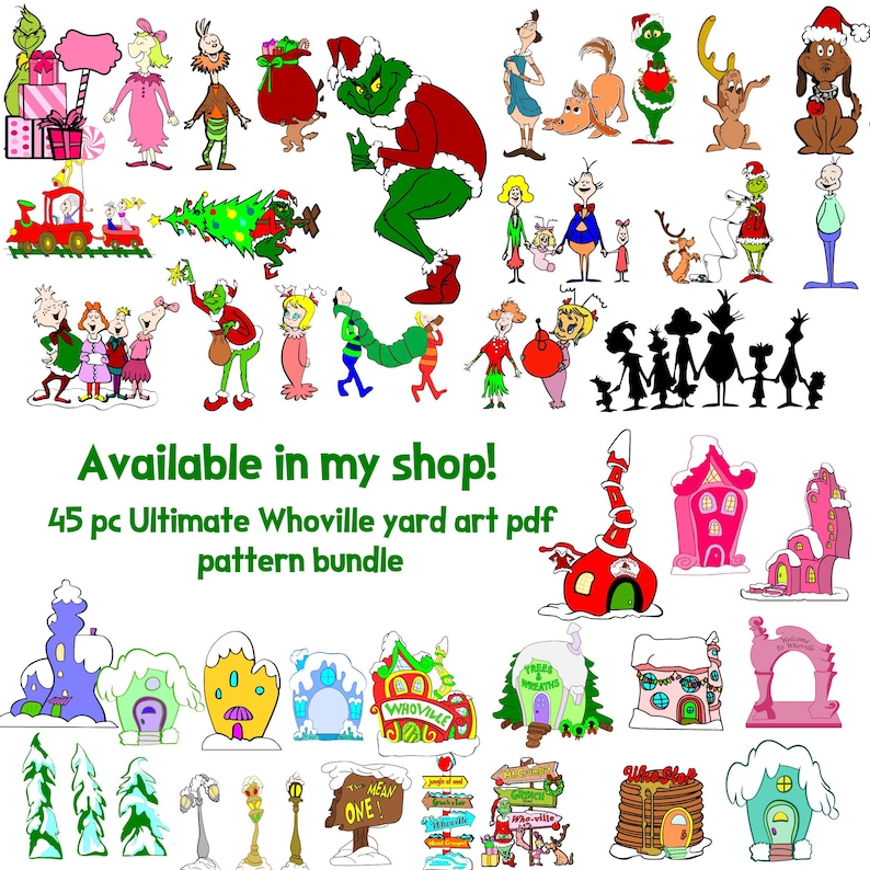 Huge Christmas Bundle 45 Items , Whoville, Whimsical , Seuss, Yard Art ...
