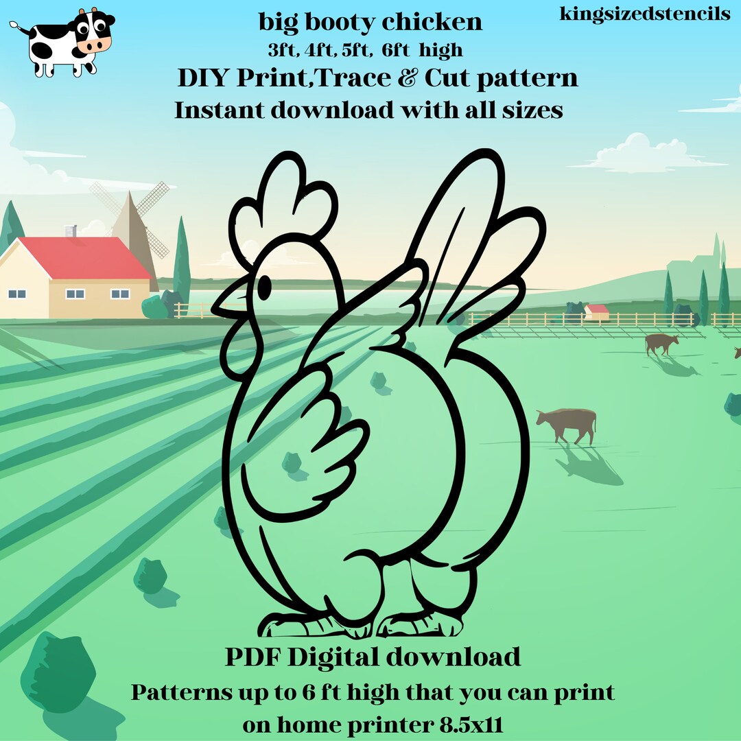 3ft to 6ft Big Booty Chicken , Garden, Decor, Yard Art, Craft, DIY ...