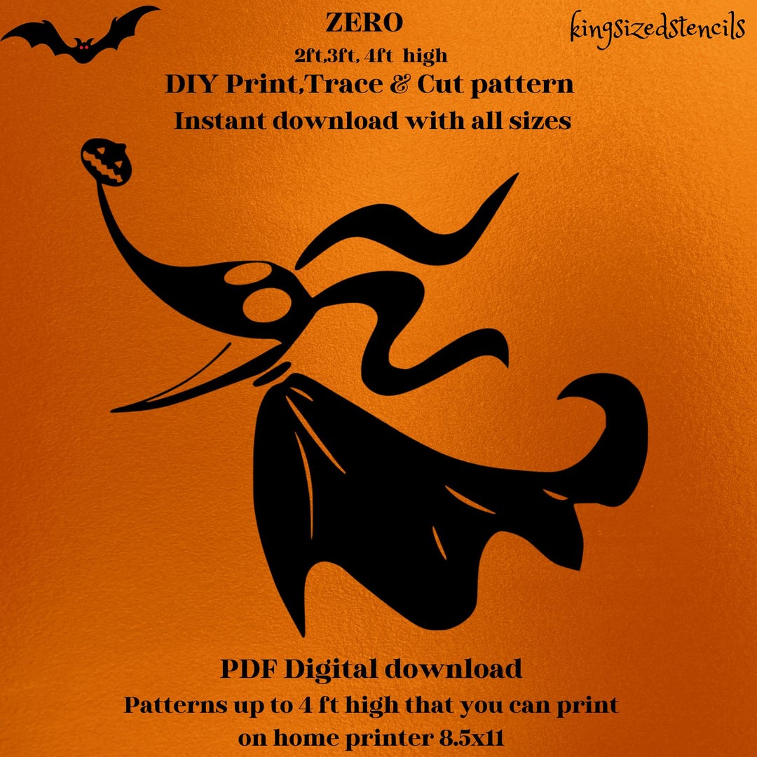 2ft to 4ft Zero , Halloween, DIY, Decor, Backdrop, Yard Art, Nightmare ...