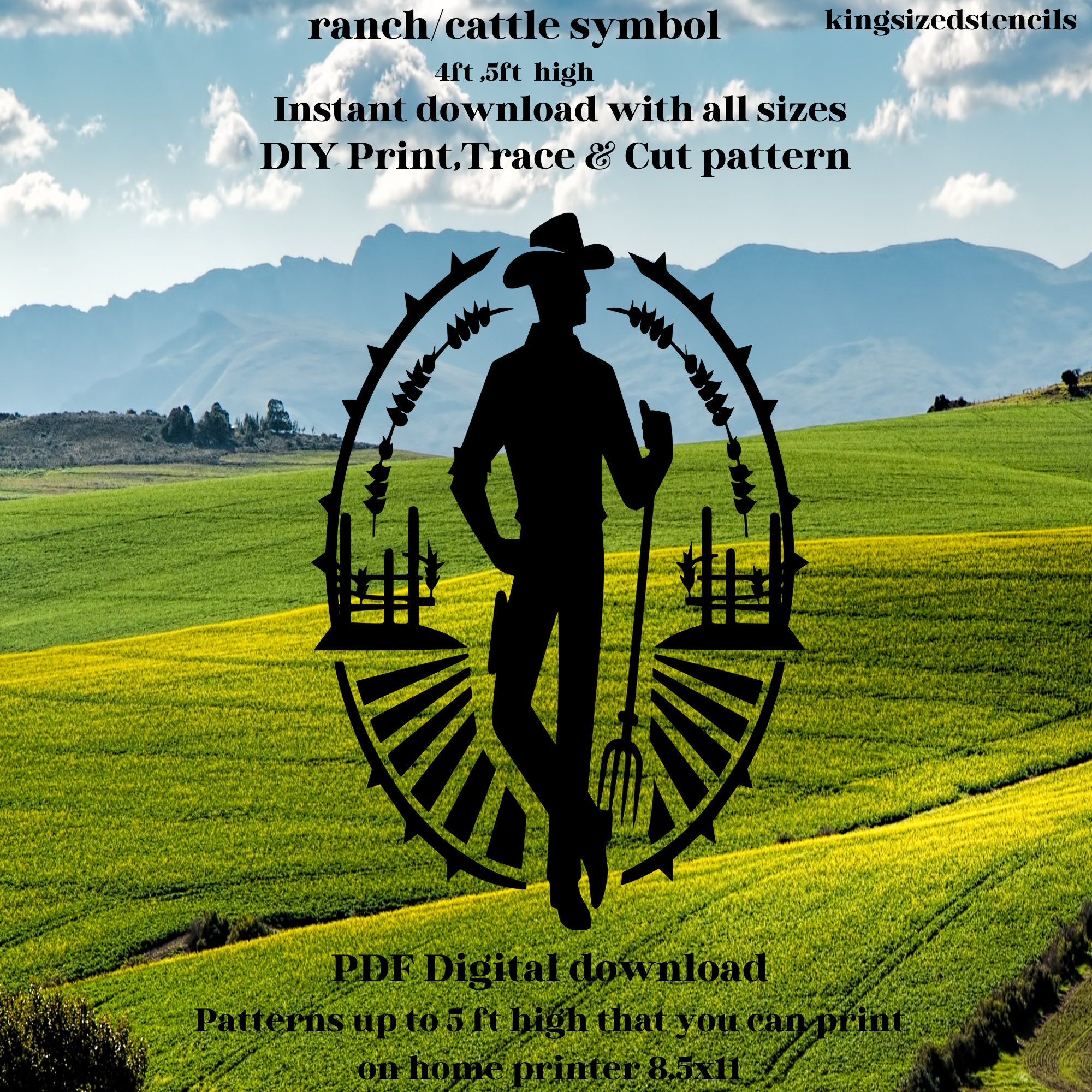 4ft to 5ft High Cattle/farm Symbol, Can Create Any Rancher Symbol, Yard ...