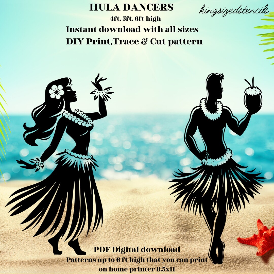 4ft to 6ft Hula Dancers, Garden, Decor ,beach, Summer Yard Art, Craft ...